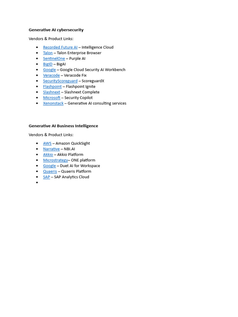 Generative Cybersecurity & Generative BI | PDF | Artificial ...