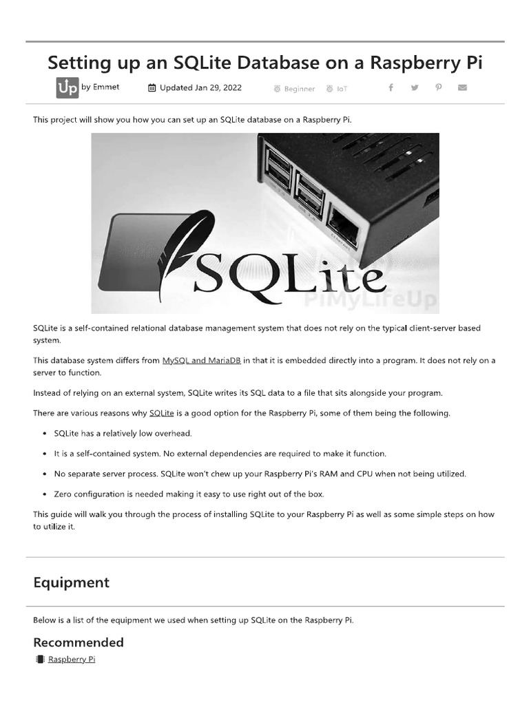 Installing Sqlite On Raspberry Pi | PDF Installing Sqlite On Raspberry Pi | PDF