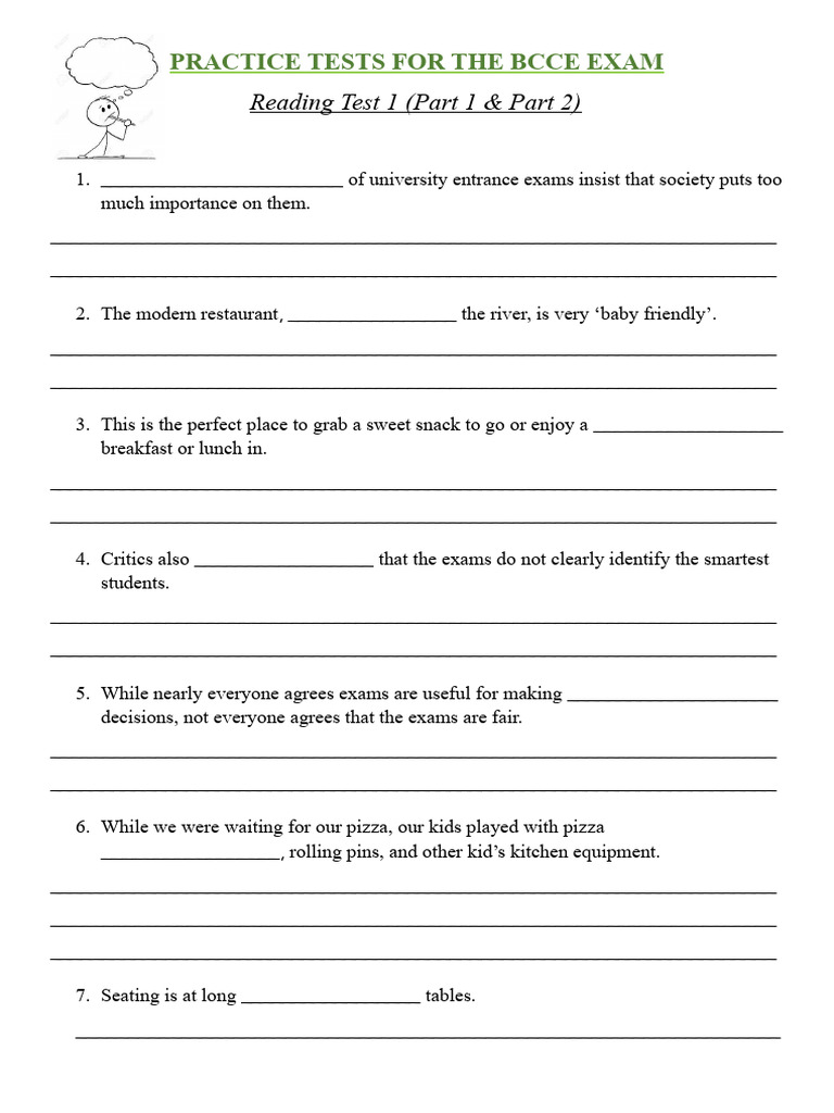 BCCE Exam Practice Test 1 | PDF | Career & Growth