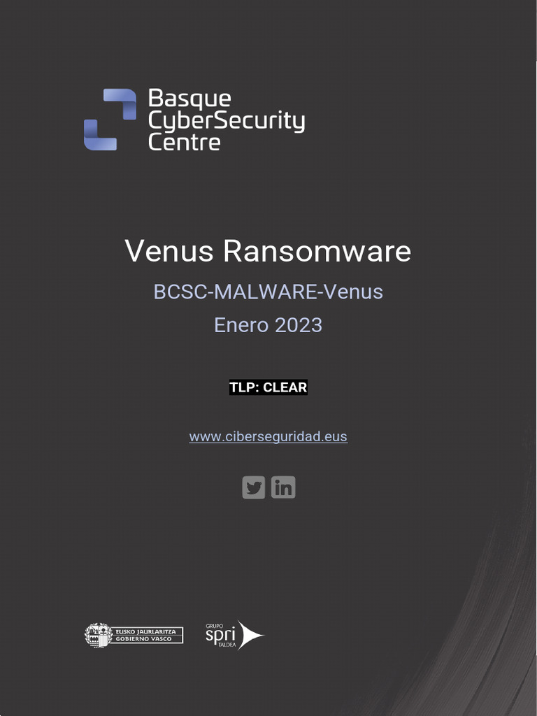 BCSC Malware Venus - V1 TLPClear | PDF | Secuestro de datos | Clave (criptografía)
