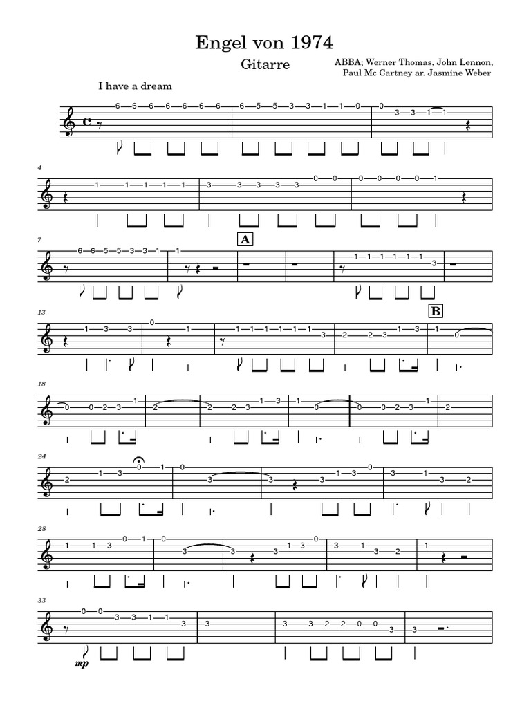 Engel Von 1974 Gitarretab PDF | PDF