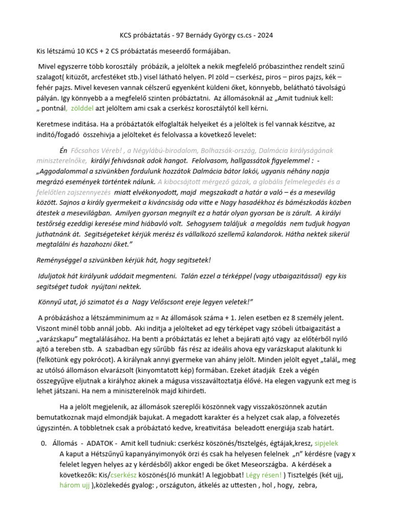 KCS Próbáztatás | PDF