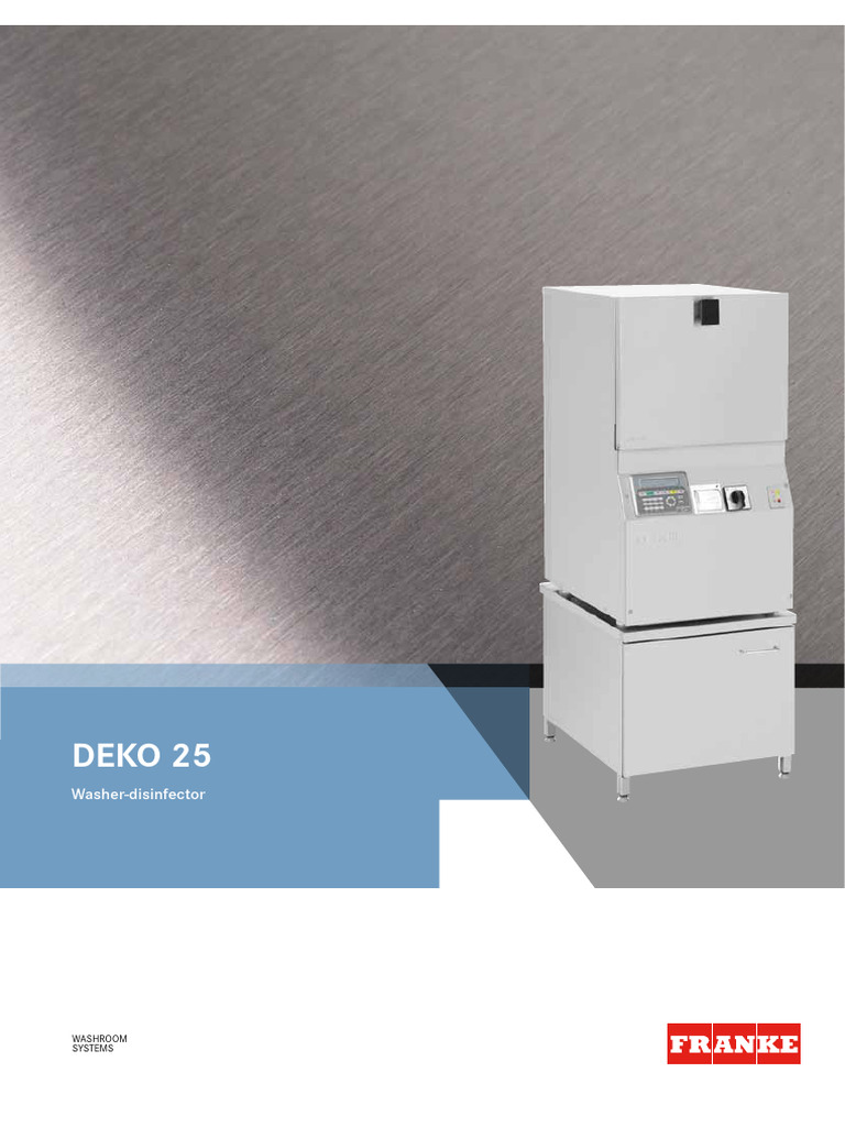 DEKO 25 Washer-Disinfector Overview | PDF | Washing Machine