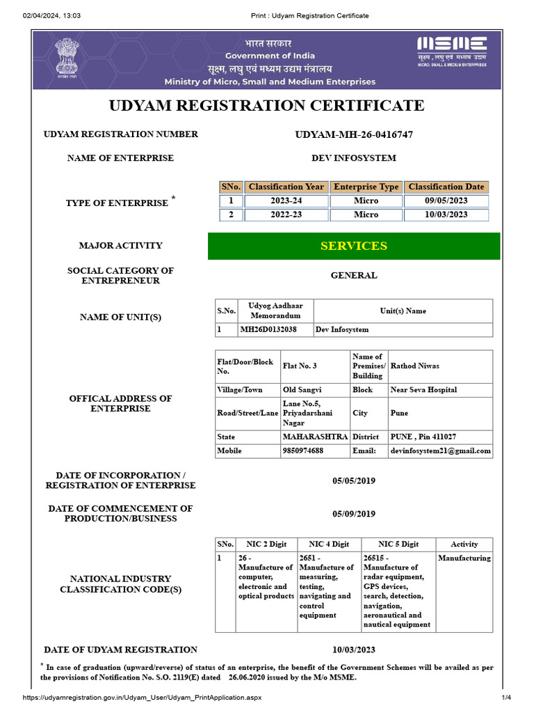 Micro Enterprise Registration Info | PDF | Computing