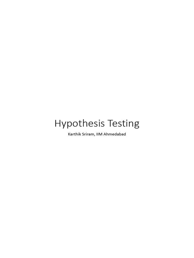 Hypo Test | PDF | Statistical Hypothesis Testing | Statistical Significance