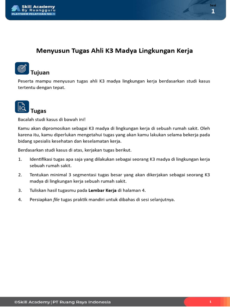 TPM 1 Tugas Ahli K3 Madya - Lucky Pramudita | PDF