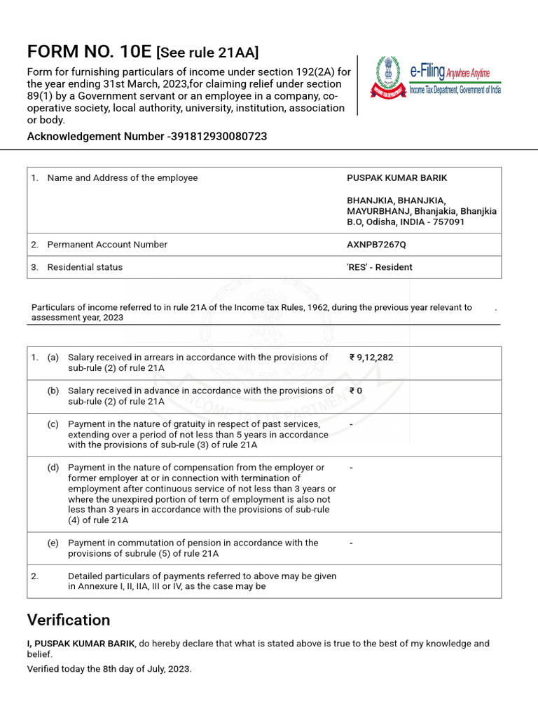 Form 10E - Filed Form-1 | PDF | Employment | Salary