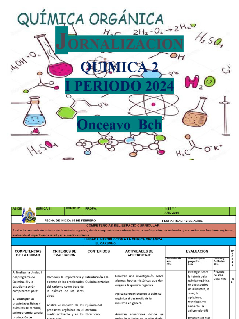 Jornalizacion Quimica Ii 2024 | PDF | Alcano | Hidrocarburos