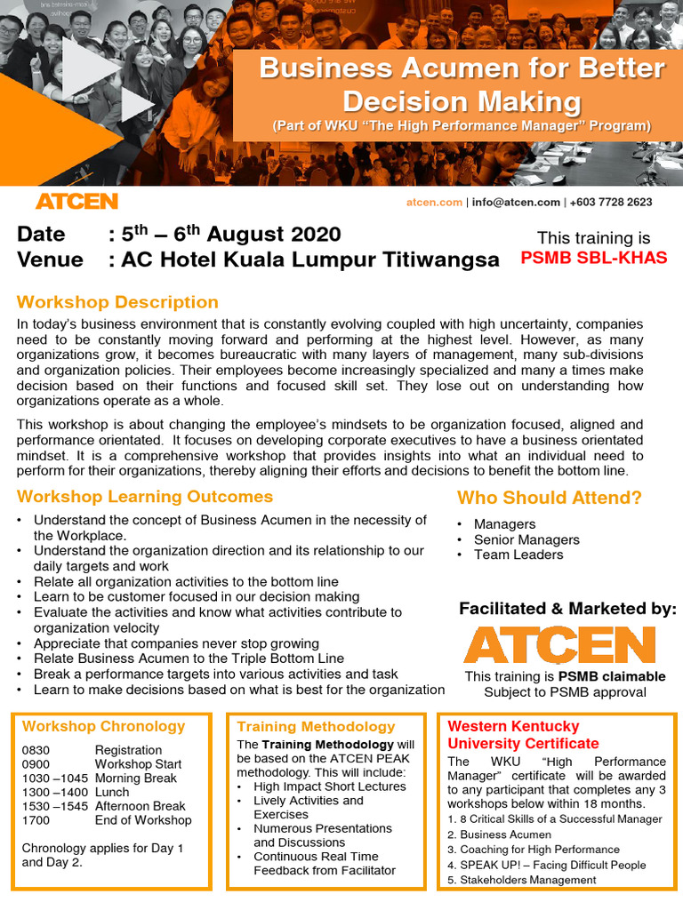 Business Acumen Better Decision Making Aug2020 | PDF | Payments | Malaysia