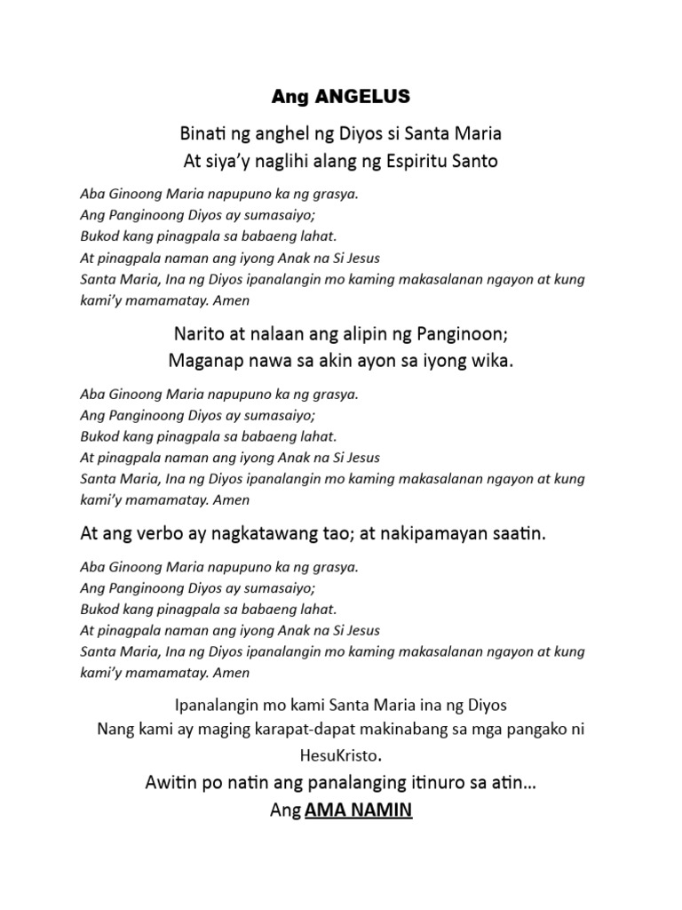 Ang Angelus Dolly | PDF