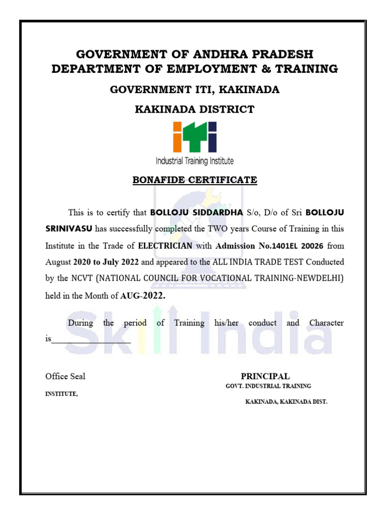 BONAFIDE CERTIFICATE-1 | PDF