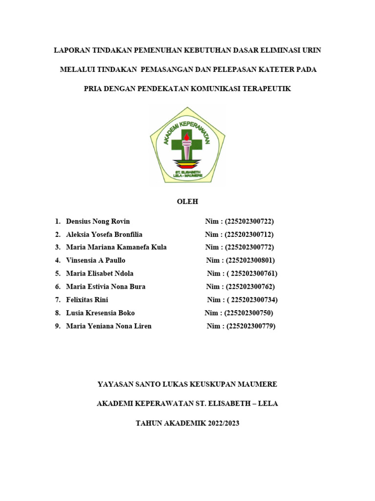 LP Eliminasi Klompok 1) | PDF | Kesehatan Holistik