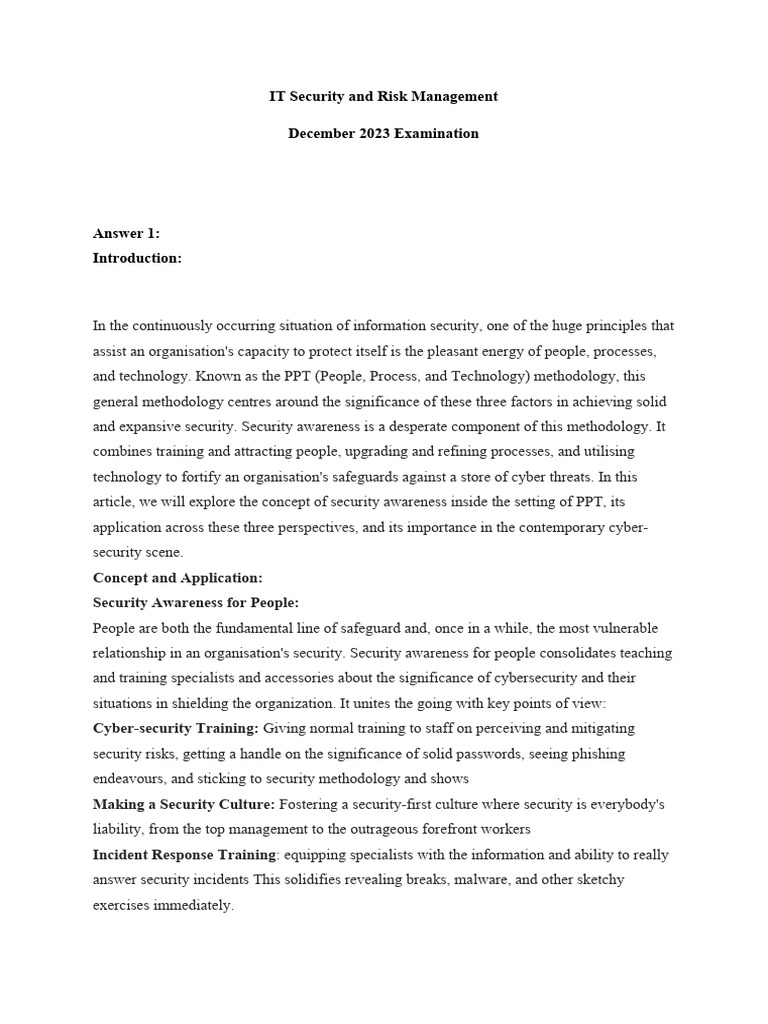 IT Security and Risk Management Dec 2023 | PDF | Security | Computer ...