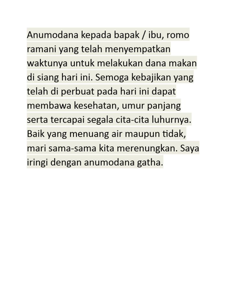 Anumodana Gatha | PDF