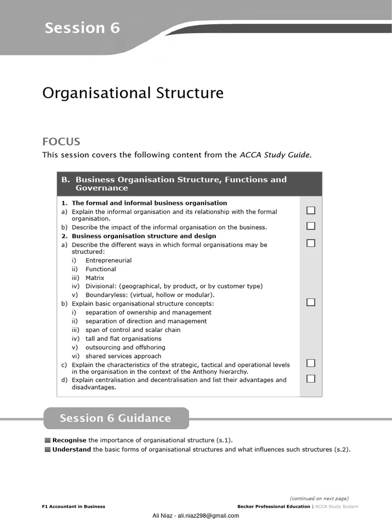 F1-06 Organisational Structure | PDF | Organizational Structure ...