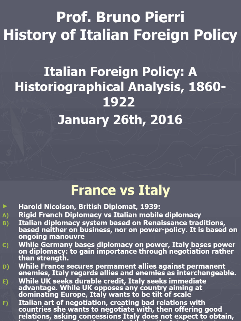 Italian Diplomatic Policy - I 0 | PDF | Allies Of World War I | Italy
