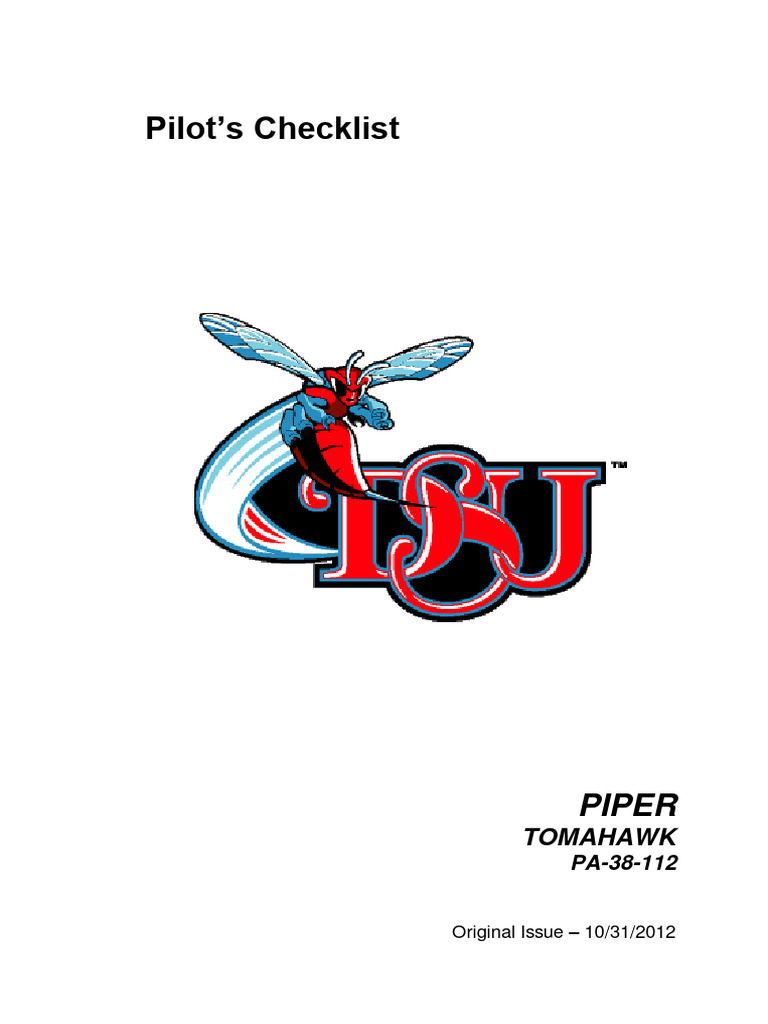 Dsu Checklist Tomahawk Pa-38-112 | PDF | Carburetor | Takeoff