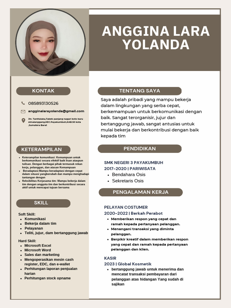 CV Anggina Lara Yolanda | PDF