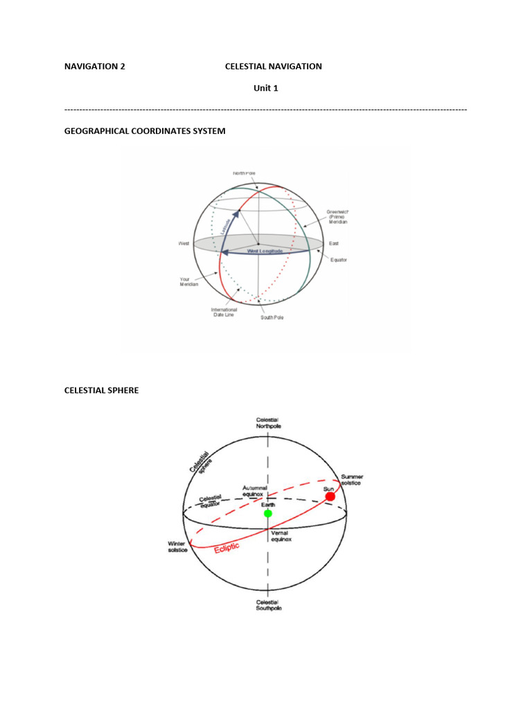 NAVIGATION 2 Unit 1 Part 1 | PDF | Horizon | Astronomy