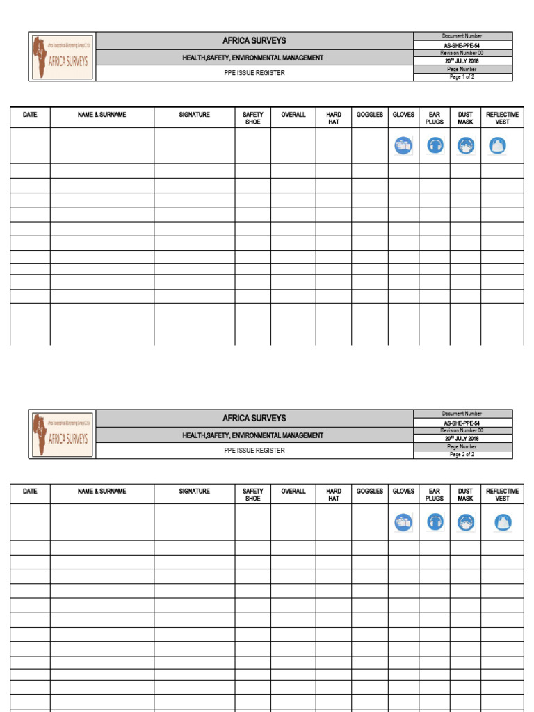 AS-SHE-PPE-54 PPE Issue List | PDF | Personal Protective Equipment ...