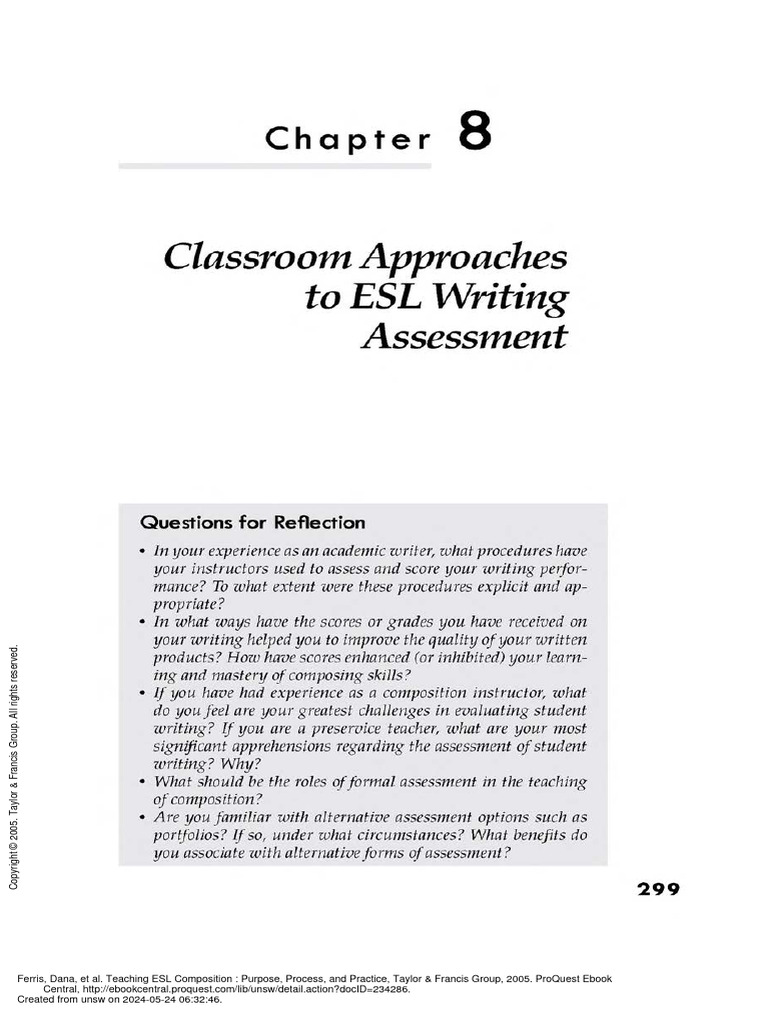 Teaching ESL Composition Purpose Process and Pract... - (8 Classroom Approaches To ESL Writing ...