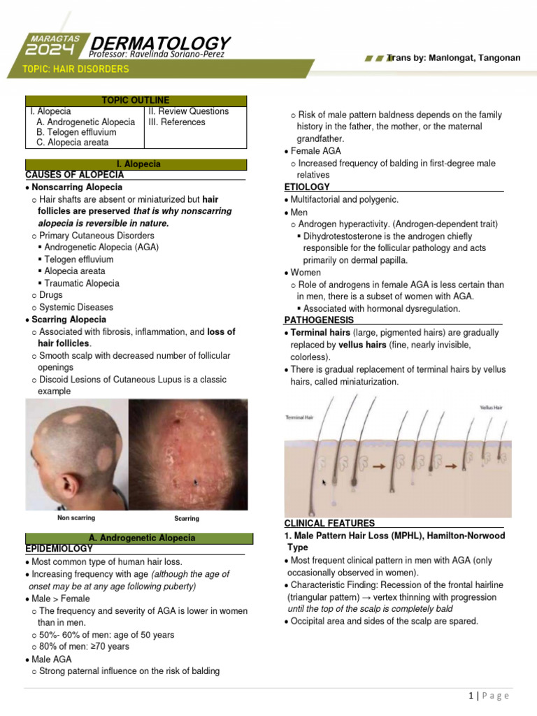 2024.Derma#13. Hair Disorders | PDF | Hair Loss | Clinical Medicine