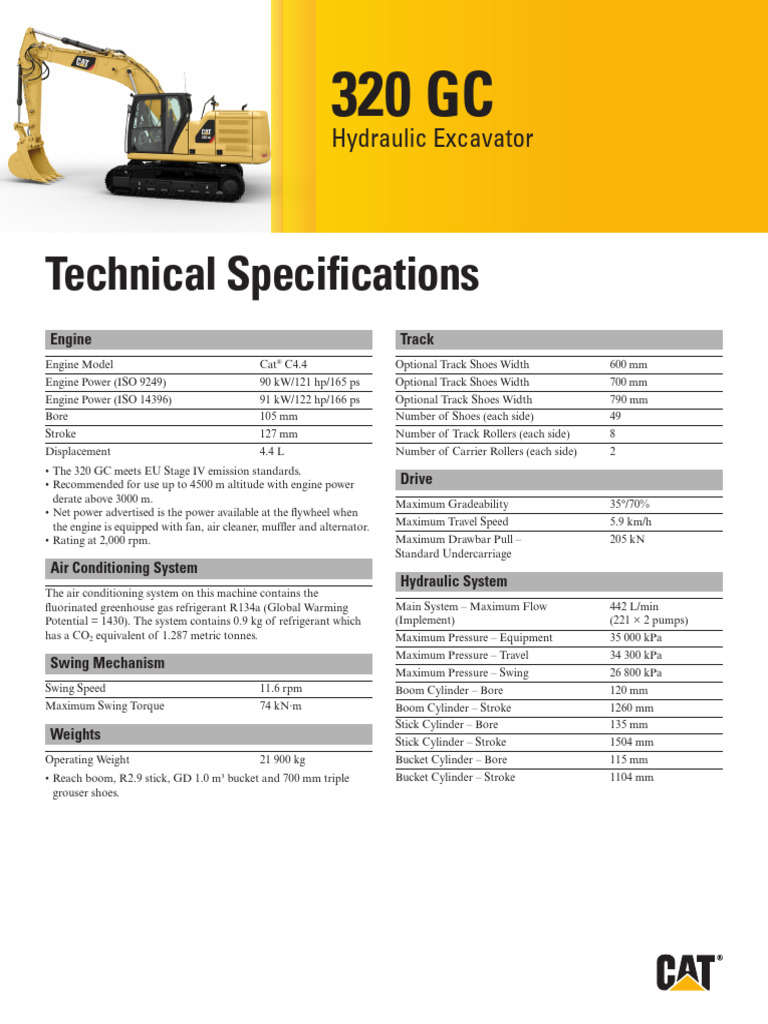 320GC HRC2 | PDF | Horsepower | Elevator