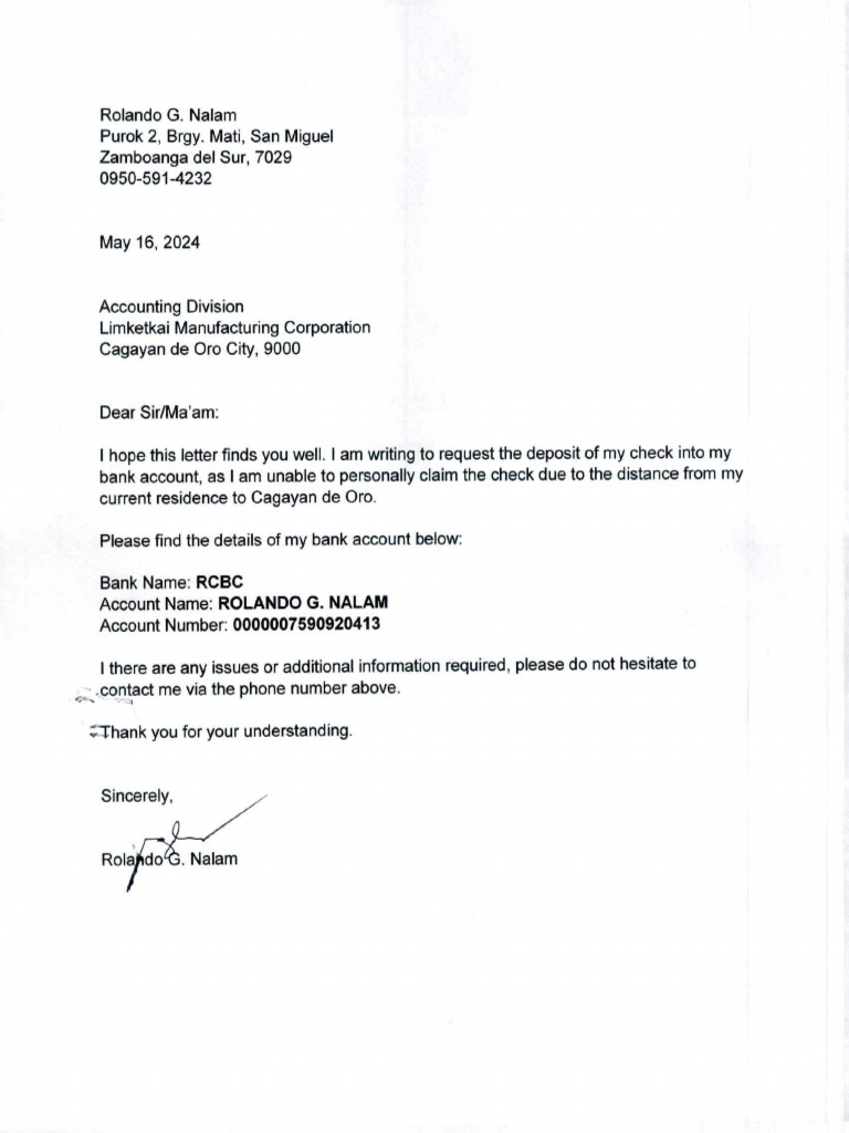 Letter Request | PDF