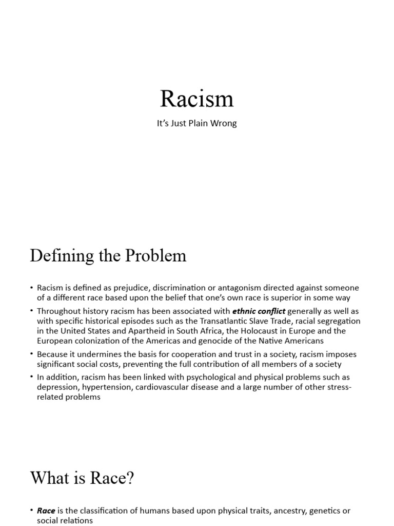 Racism | PDF | Racism | Discrimination & Race Relations