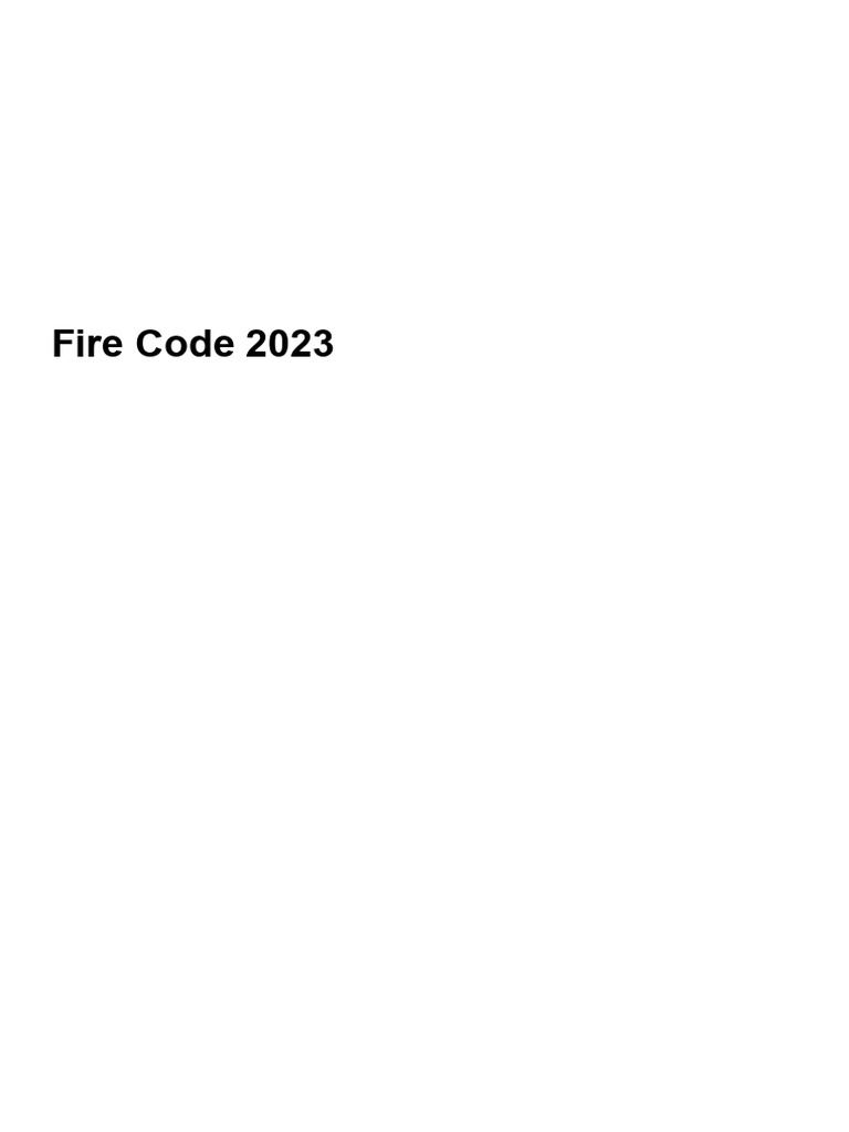 Fire Code 2023 Binder Including Appendix | PDF | Fire Safety | Firefighting