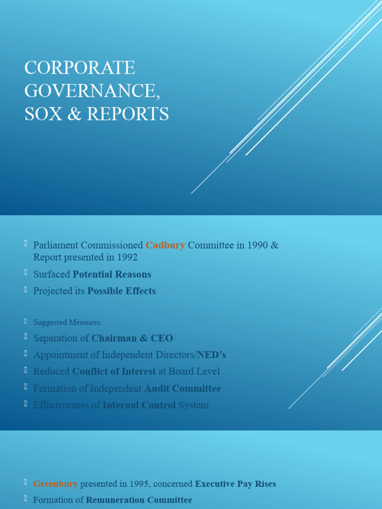 2nd Reports & Corporate Governane Intro | PDF | Internal Control | Corporate Governance