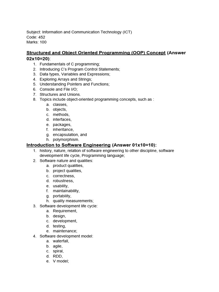 NTRCA ICT Written Syllabus 2025 | PDF | Internet Protocol Suite ...