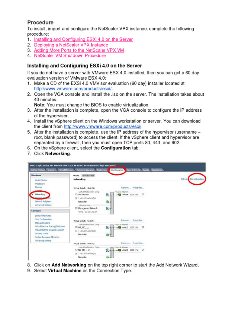 Configuring NS VPX Instance | PDF | Computing | Software