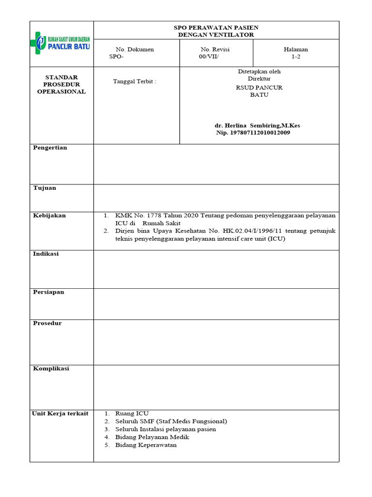 SPO Ventilator di RSUD | PDF
