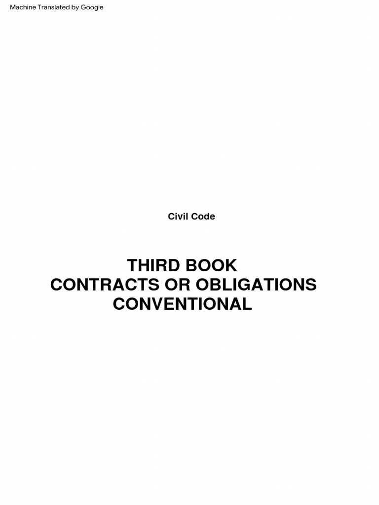 Code Civil Livre III-1 ENG | PDF | Debtor | Joint And Several Liability