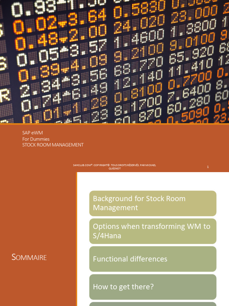 Sap Ewm For Dummies Stock Room Management: Beyondbusinessperformance ...