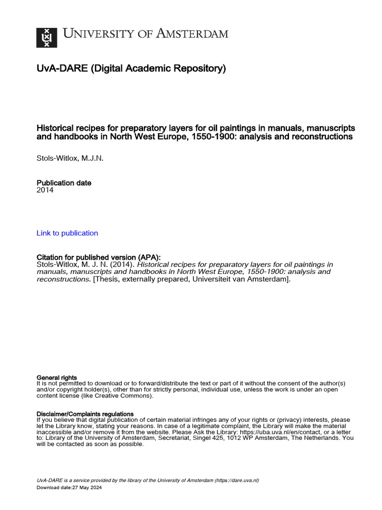 Uva-Dare (Digital Academic Repository) | PDF | Paintings | Methodology