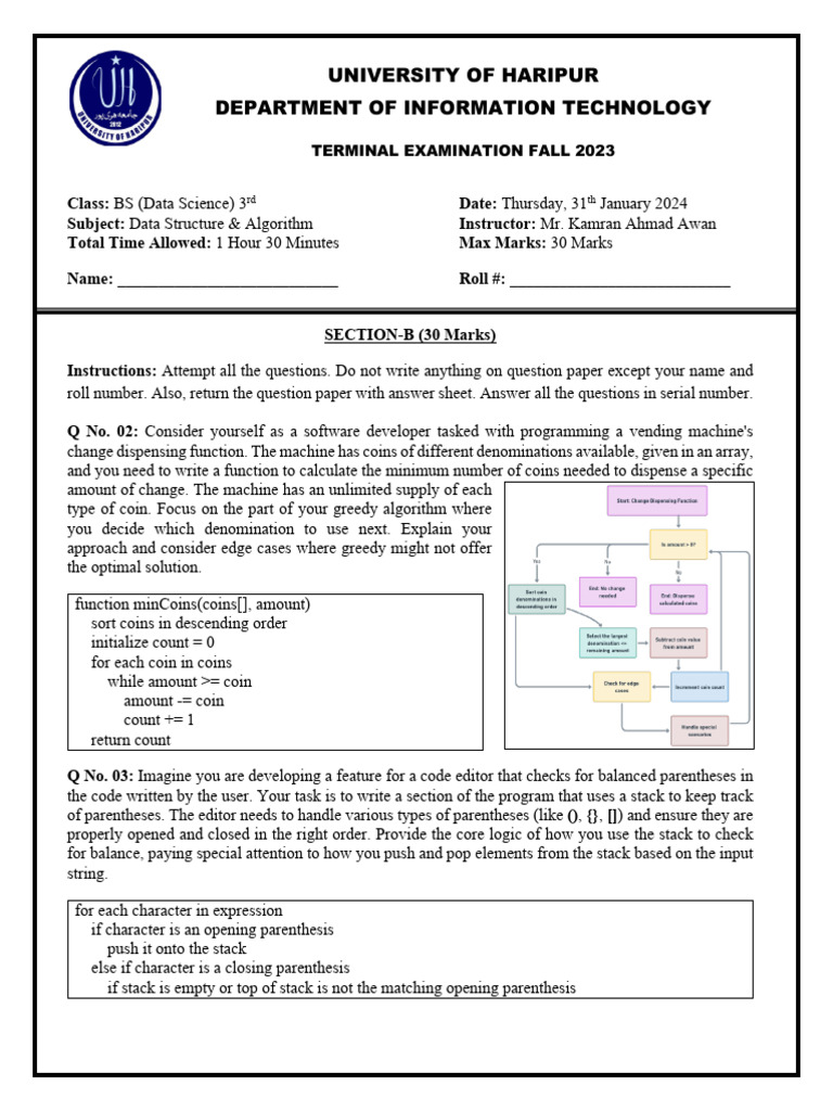 50 BSDS Subjective DataStructure | PDF | Queue (Abstract Data Type ...
