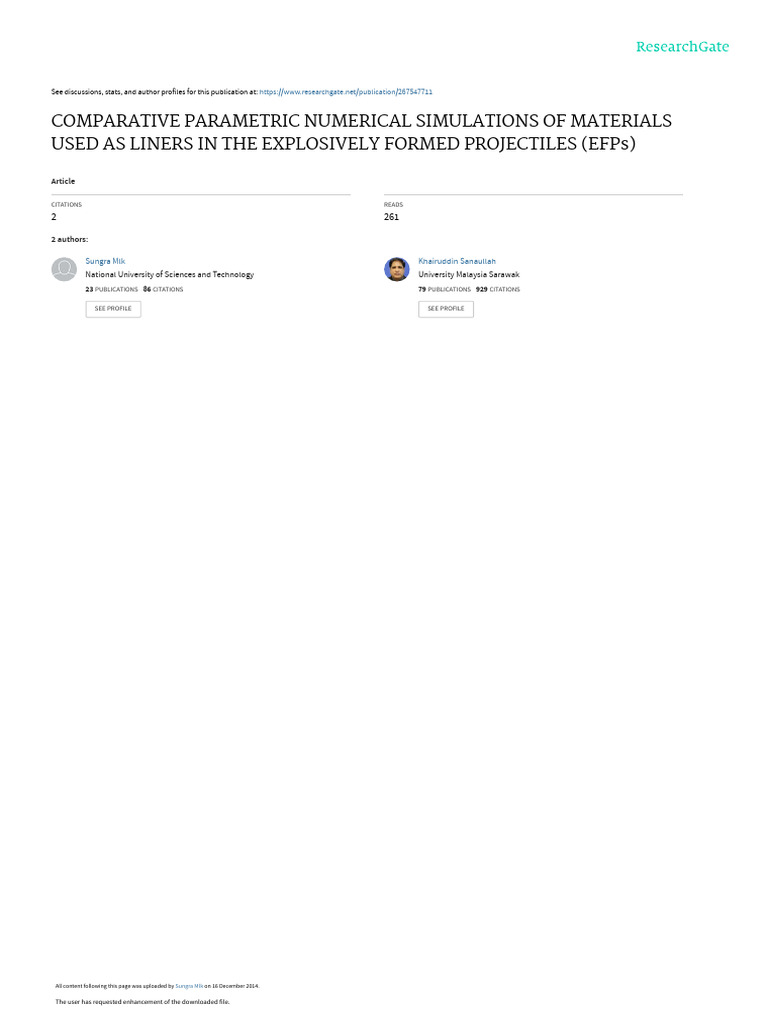 Comparative Parametric Numerical Simulations of Ma | PDF | Plasticity (Physics) | Strength Of ...