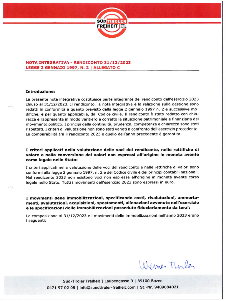 Nota Integrativa 31.12.2023 | PDF