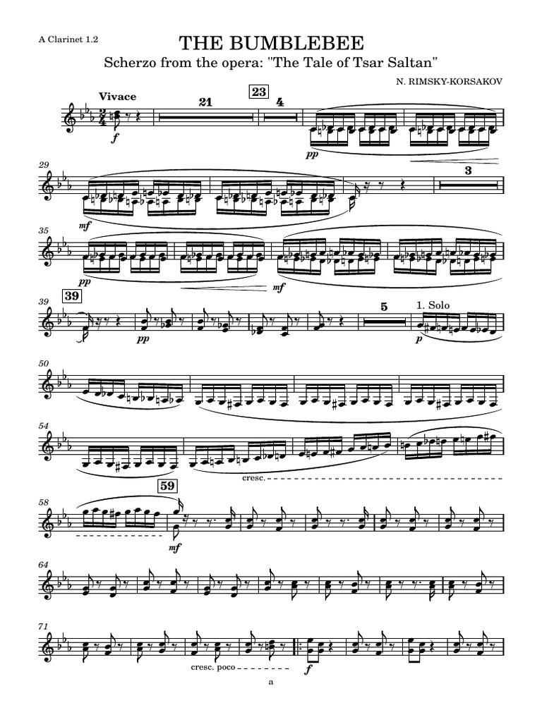 Flight of The Bumblebee From The Tale of Tsar Saltan by Nikolai Rimsky ...