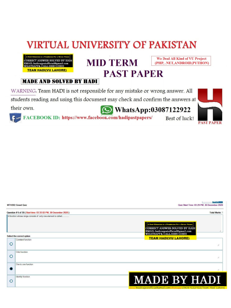 Mth202 Midterm Meqa 2020-1 | PDF