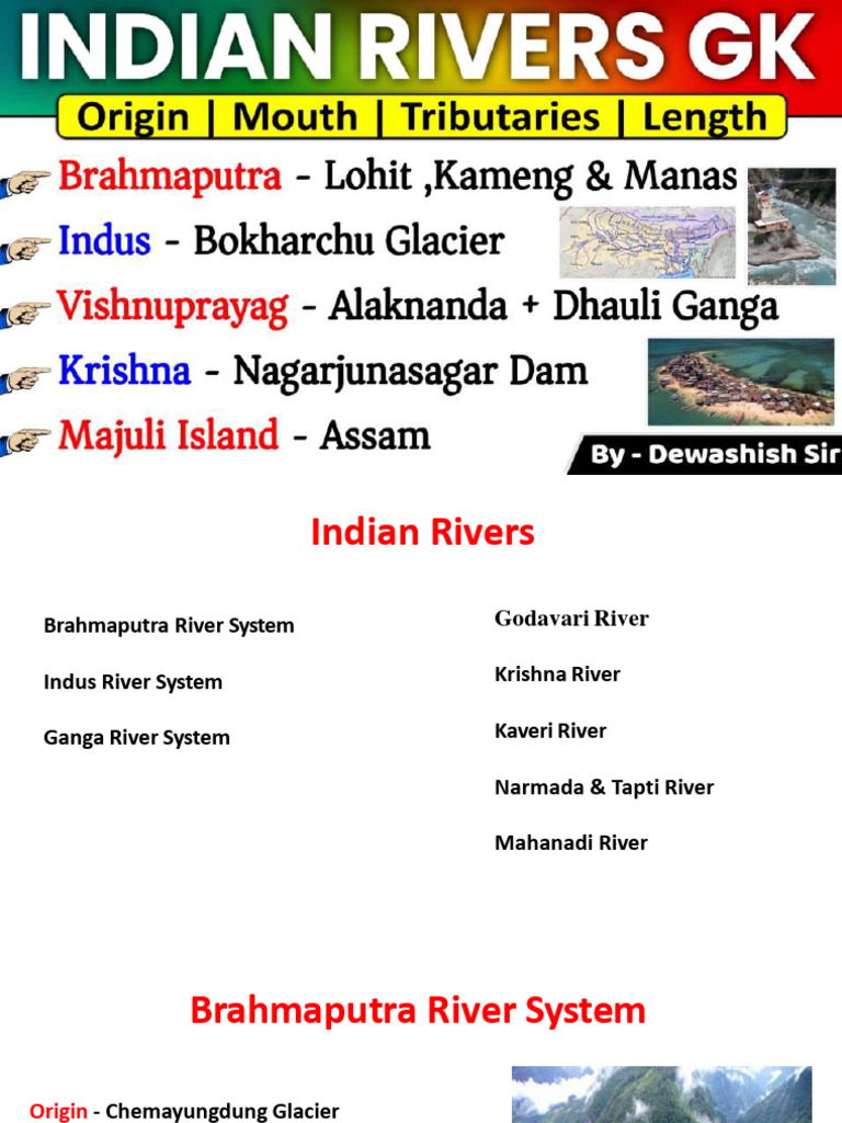 Rivers & Tributaries | PDF | Indus River | Earth Sciences