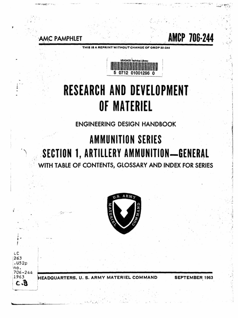 Artillery Ammunition Design Guide | PDF | Shell (Projectile) | Ammunition