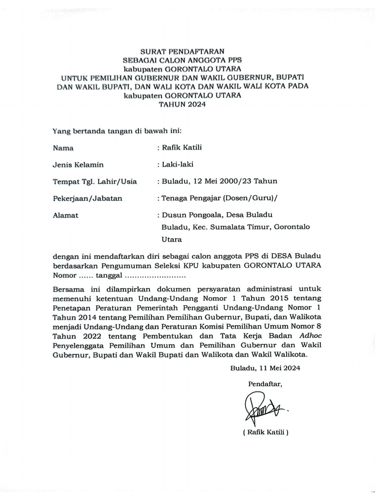 Surat Pendaftaran PPS24 | PDF