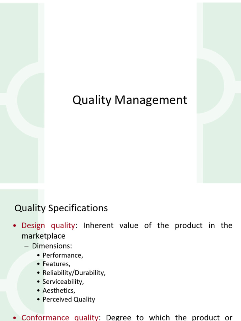 Quality Management | PDF | Six Sigma | Quality Management