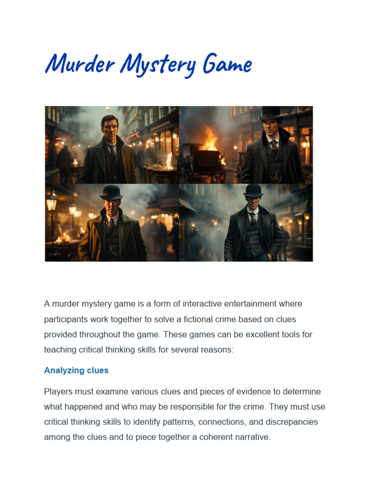 The Case of The Cold Dinner Party Murder | PDF | Sherlock Holmes ...