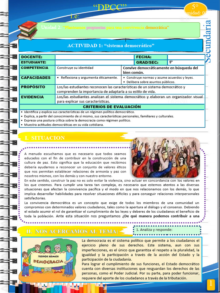 5° DPCC - Actv.01-Exp.2 2023 | PDF | Democracia | Ideologías políticas