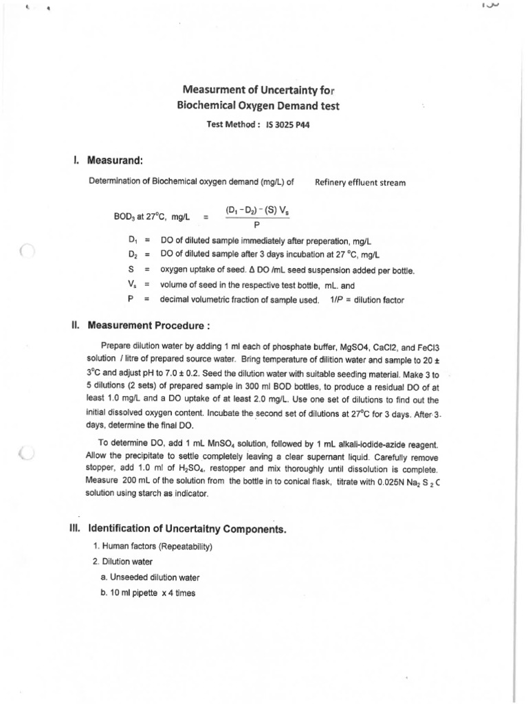 UOM of Water Testing Parameters | PDF