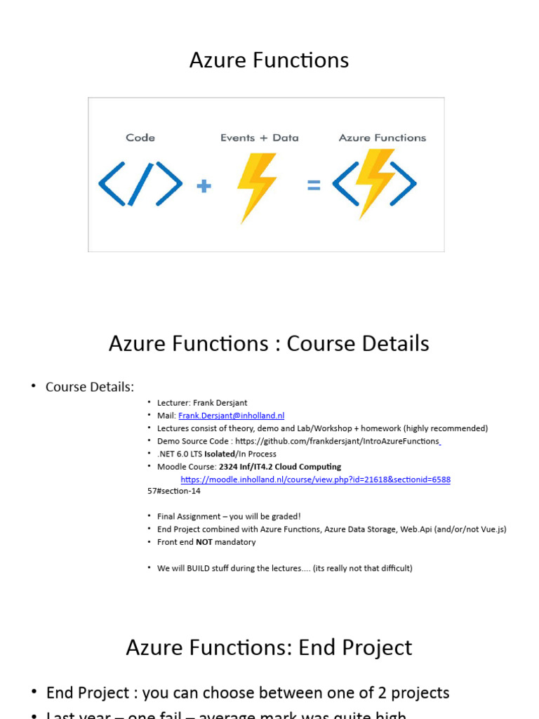 Azure Functions Part 1 | PDF | Microsoft Azure | Cloud Computing